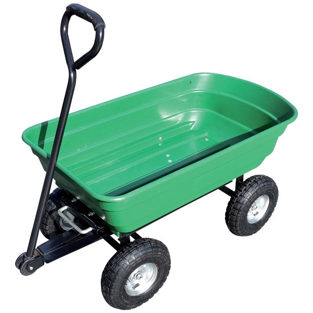 Chariot de jardin 75L cuve basculante en polypropylène 250 kg charge max 4 roues