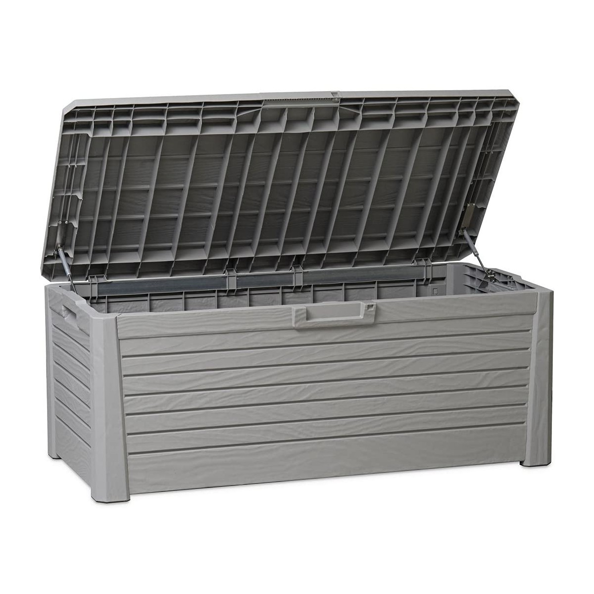 Coffre de Jardin 550L Effet bois FLORIDA 147xP72xH60 cm Resine Anti UV Haute rés